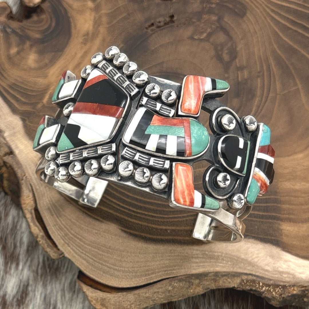 FEDERICO JIMENEZ Sterling Silver & Multi-Stone Rainbow Man Cuff Bracel ...